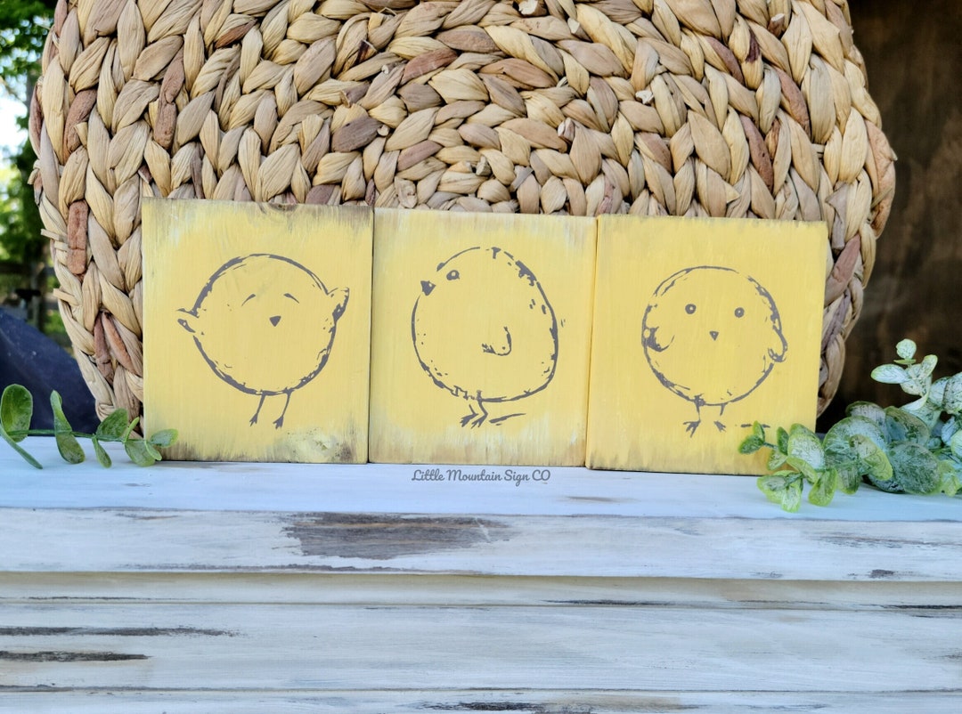 Baby Chick Wood Sign, Wood Block Sign, Spring Decor, Farmhouse Sign ...