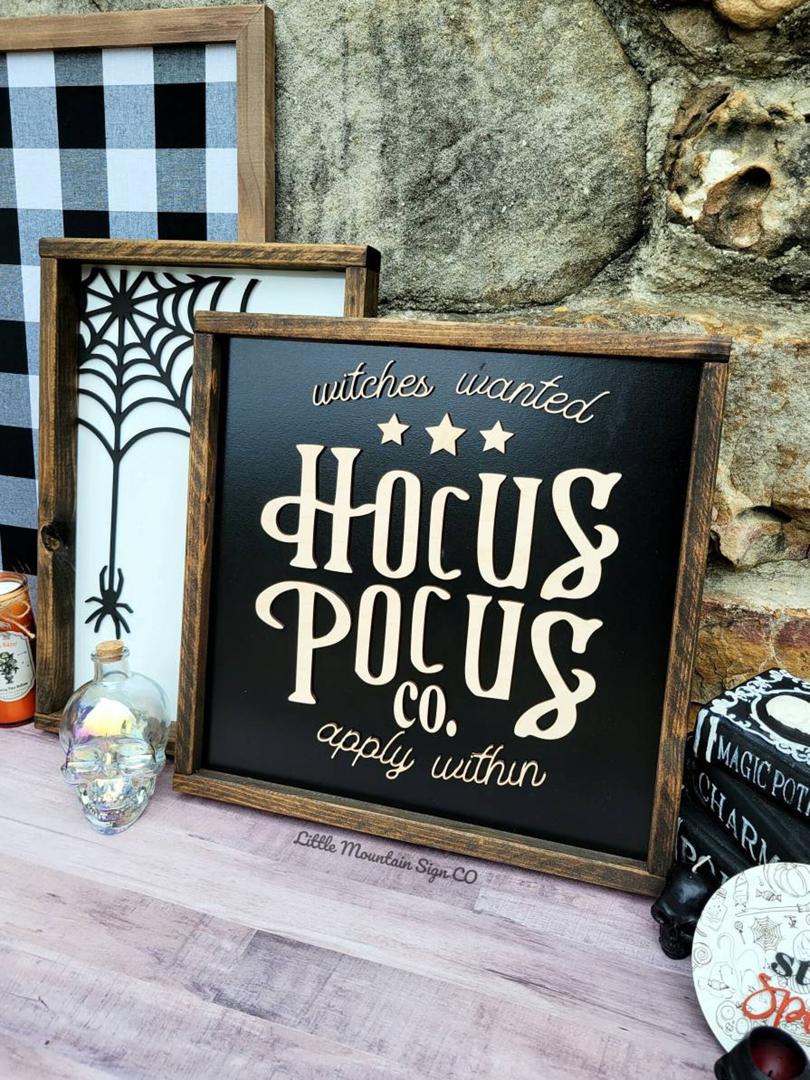 Hocus Pocus Co. Sign Witches Wanted Apply Within 3D - Etsy