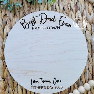 Personalized DIY Father's Day Handprint Sign, Hands Down Sign, Wood ...