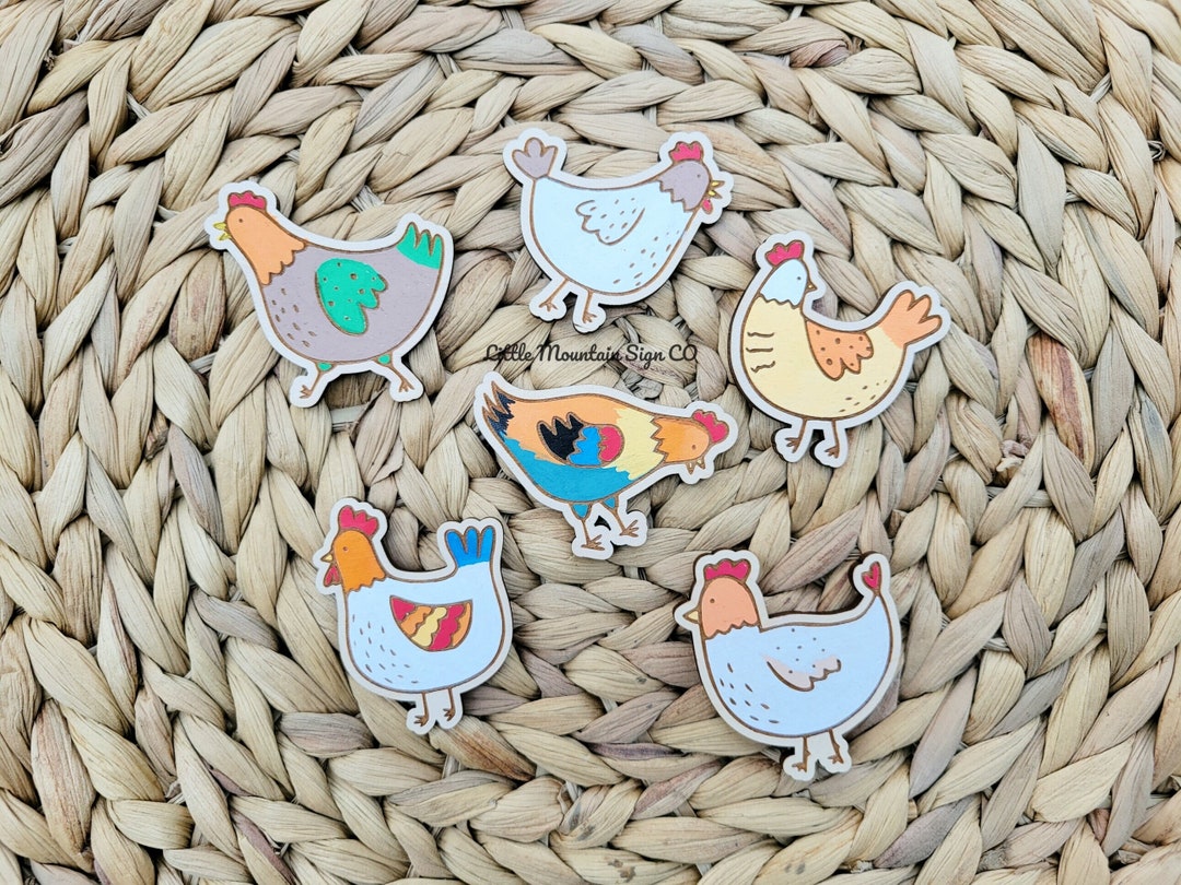 Chicken Fridge Wood Magnet, Refrigerator Decor, Farmhouse, Chicken ...