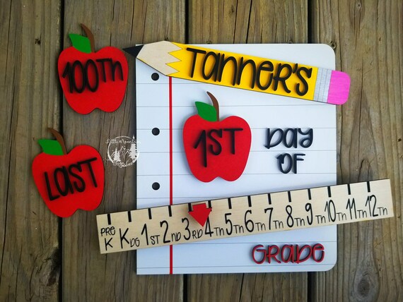 Personalized First Day of School Sign Back to School Reusable - Etsy