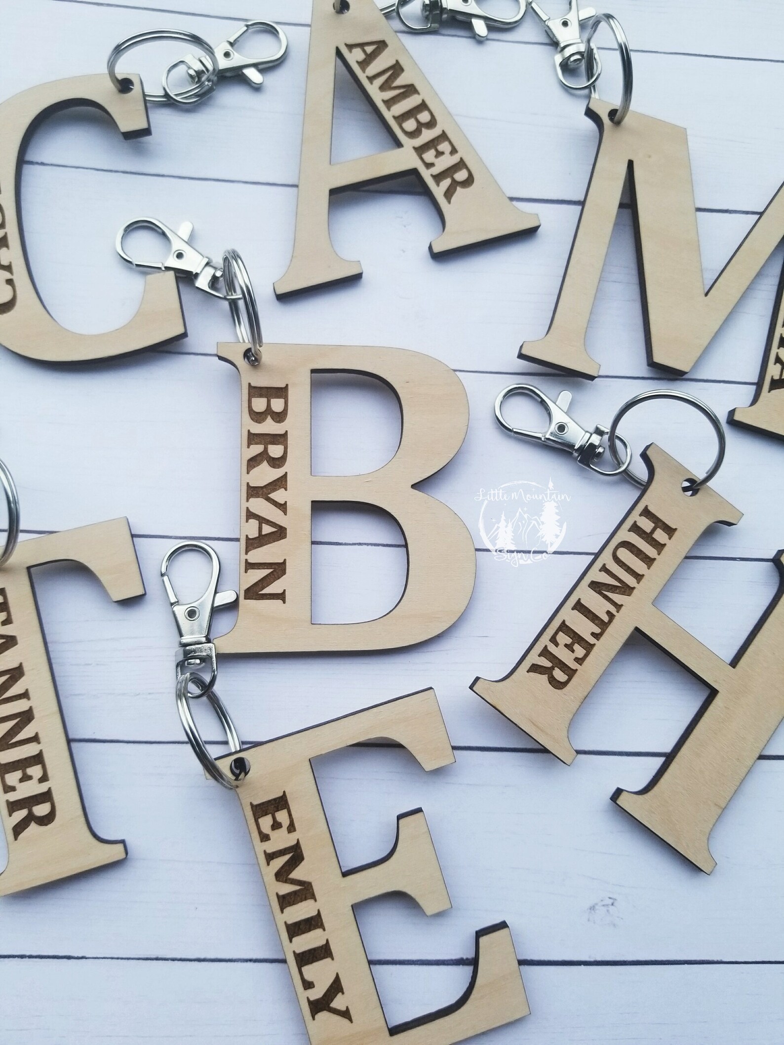Personalized Wood Name Keychain Back to School Monogram - Etsy