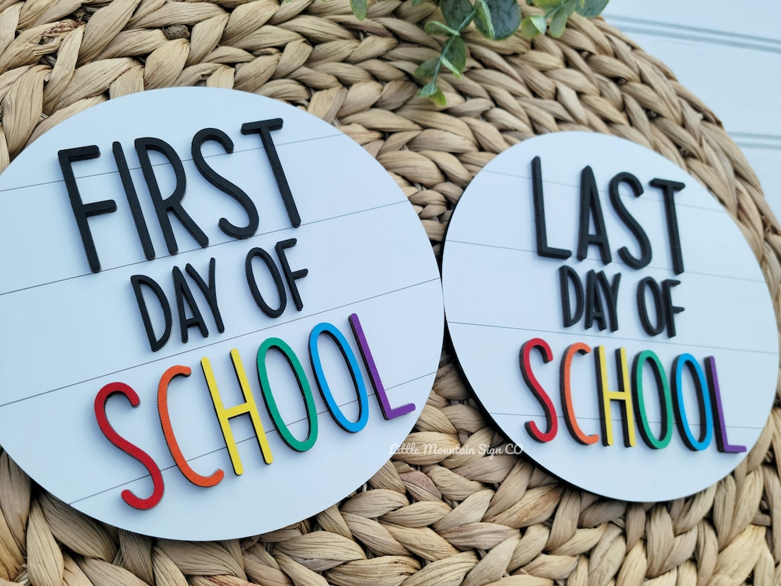 3D First and Last Day of School Signs, First Day of School Sign, Back ...