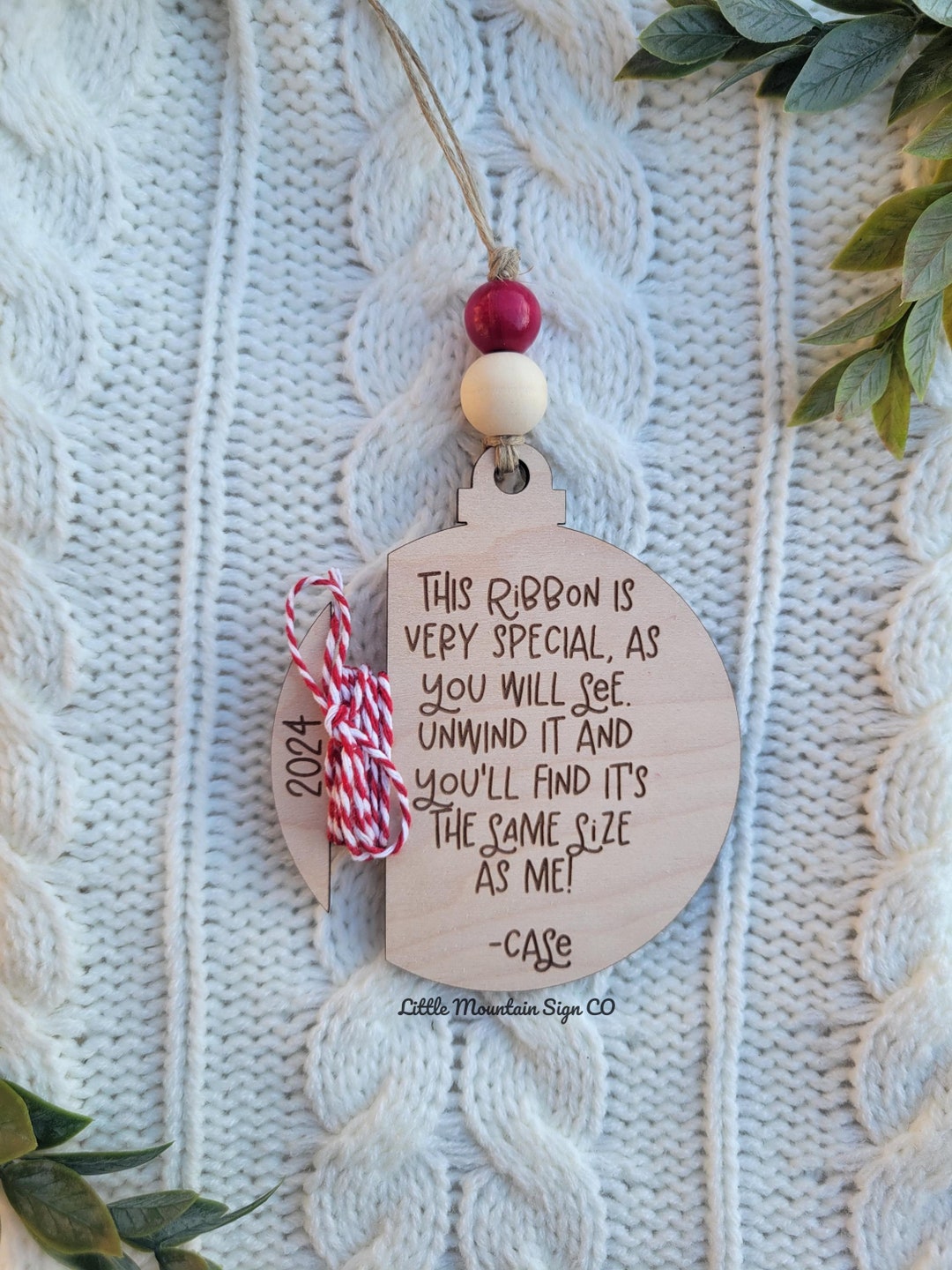 Personalized Ribbon Height Growth Measurement Ornament, Baby's First ...