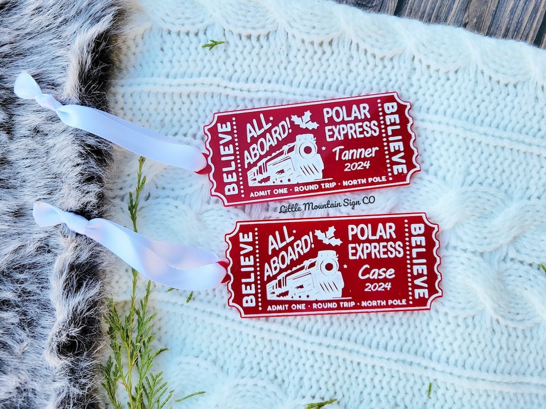 Personalized Name Polar Express Train Ticket, Believe Decor, Christmas ...