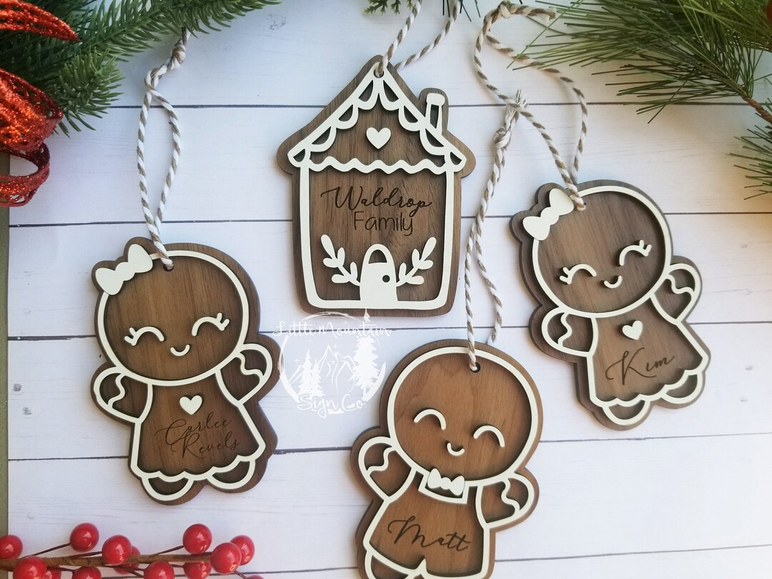 Personalized Gingerbread Ornament, Wood Ornament, Christmas Ornament ...