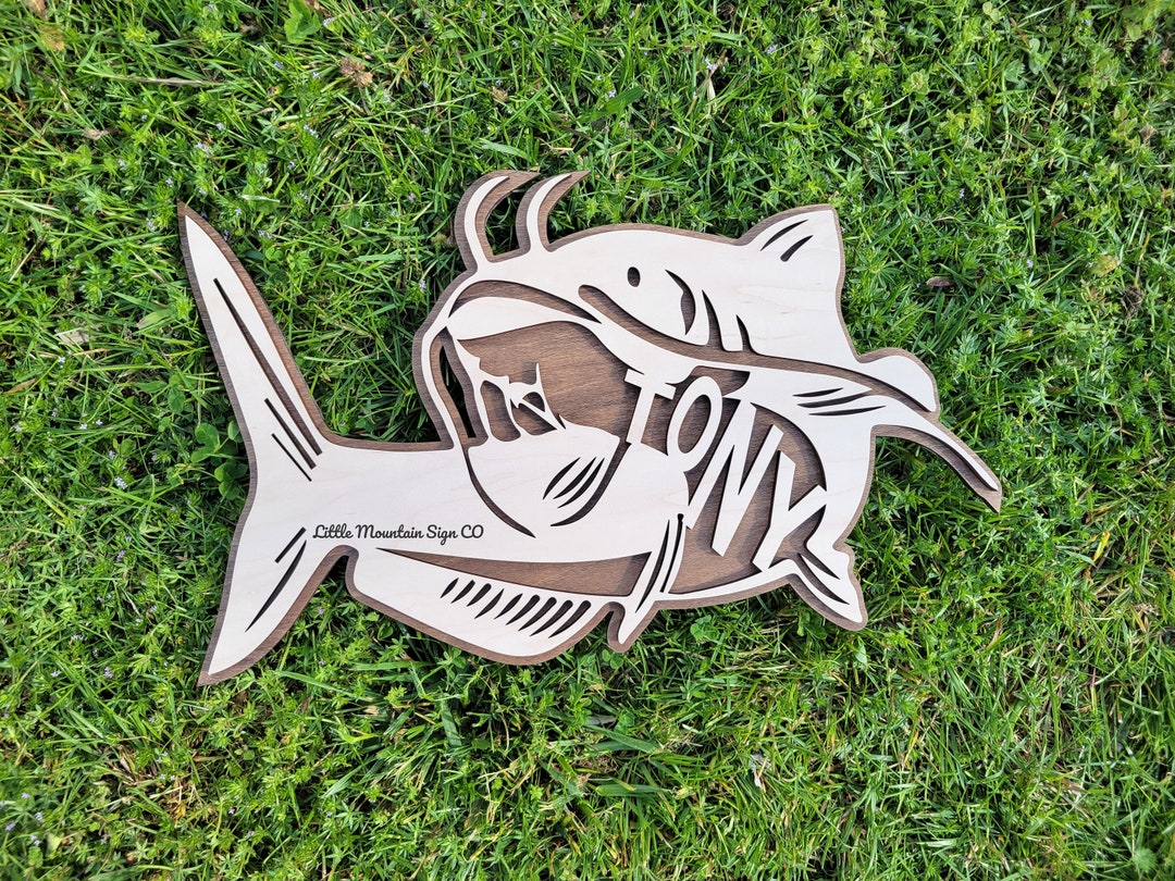 Catfish Sign, Personalized Name Sign, Wood Sign, Father's Day Sign ...