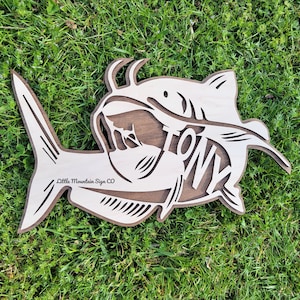 Catfish Sign, Personalized Name Sign, Wood Sign, Father's Day Sign ...