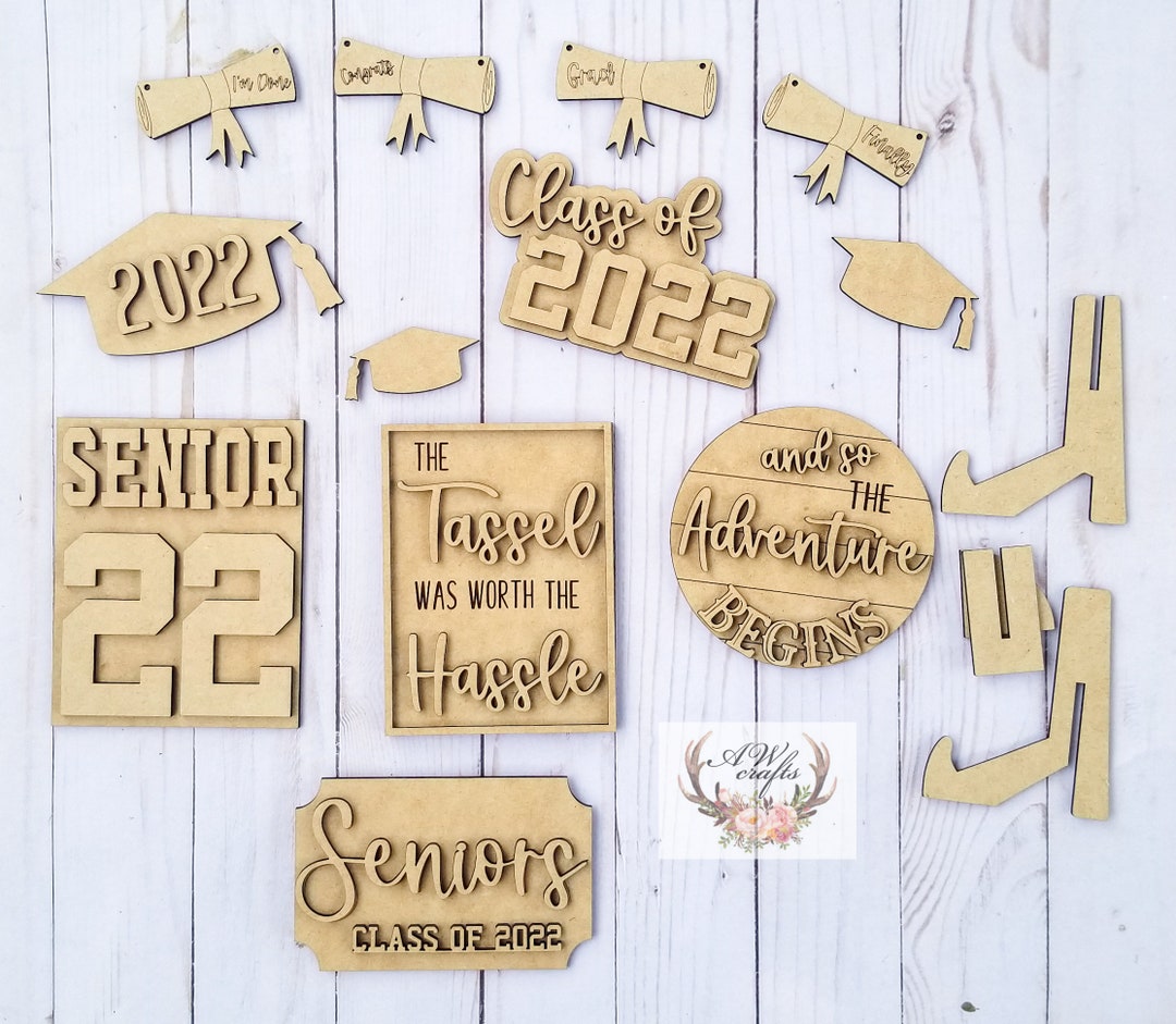 DIY Graduation Class of 2023, Wood Blanks, Tiered Tray, Unfinished ...
