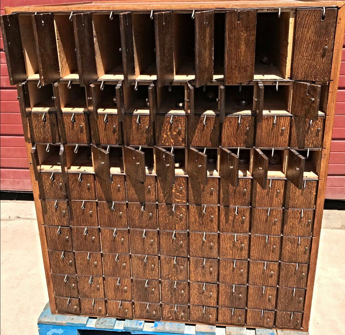 RARE 1940s Vintage 88 Cubicle MAILBOX Cabinet 53"h X 45"w X 36"d Solid ...