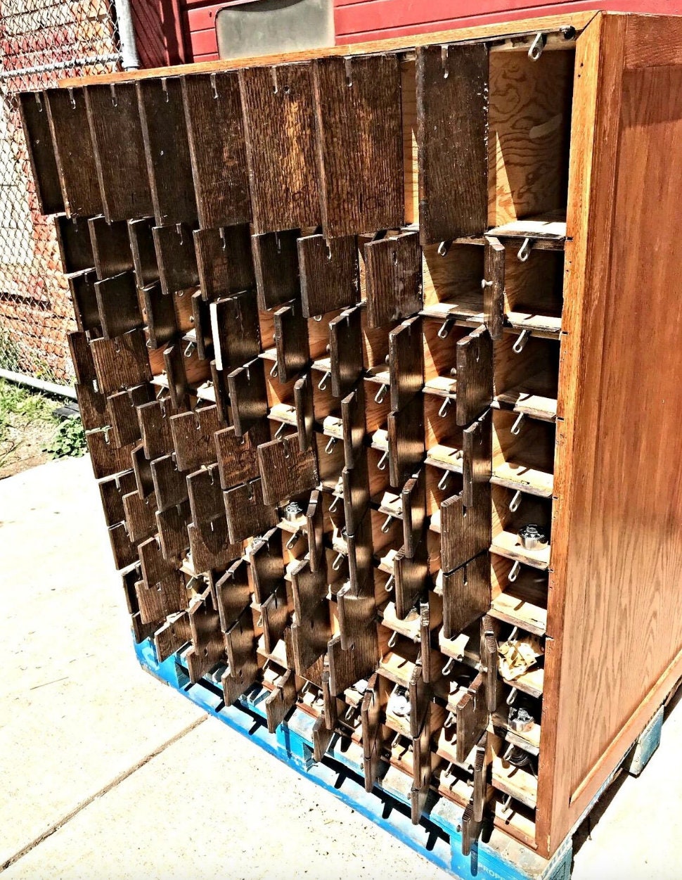 RARE 1940s Vintage 88 Cubicle MAILBOX Cabinet 53"h X 45"w X 36"d Solid ...
