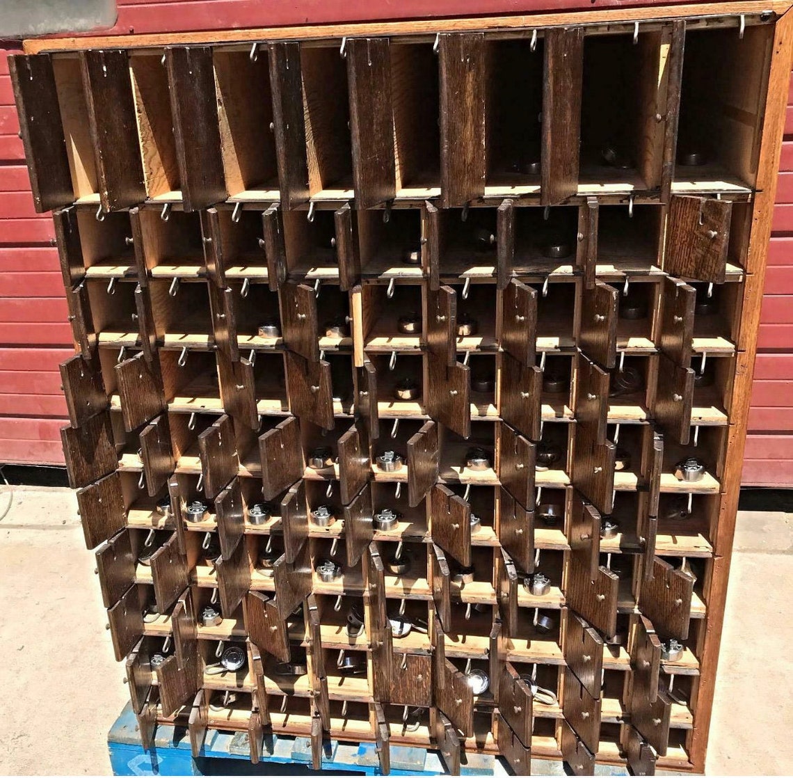 RARE 1940s Vintage 88 Cubicle MAILBOX Cabinet 53"h X 45"w X 36"d Solid ...