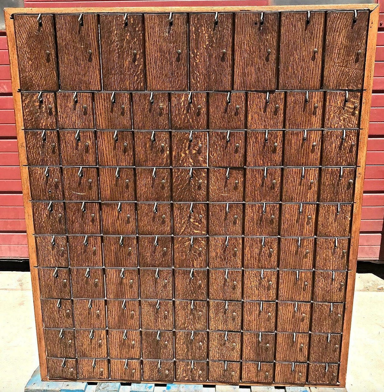 RARE 1940s Vintage 88 Cubicle MAILBOX Cabinet 53"h X 45"w X 36"d Solid ...