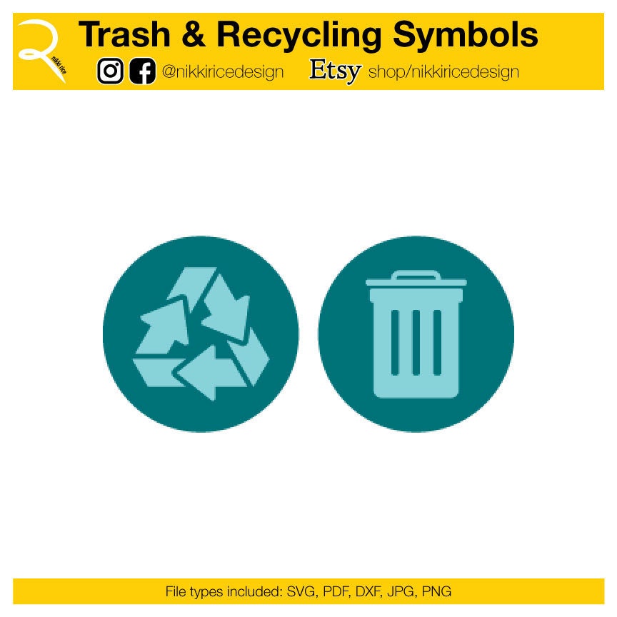 Recycling & Trash SVG Bundle, Instant Download, Layered, Cut File ...