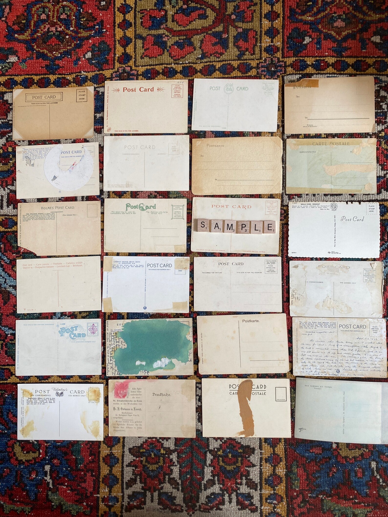 24 Weathered Damaged Bent Vintage Postcards Perfect for - Etsy