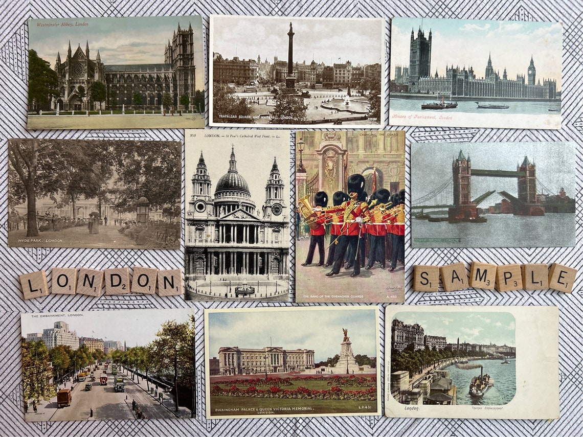 10 Vintage LONDON Postcards, Blank and Unused / Random Selection ...