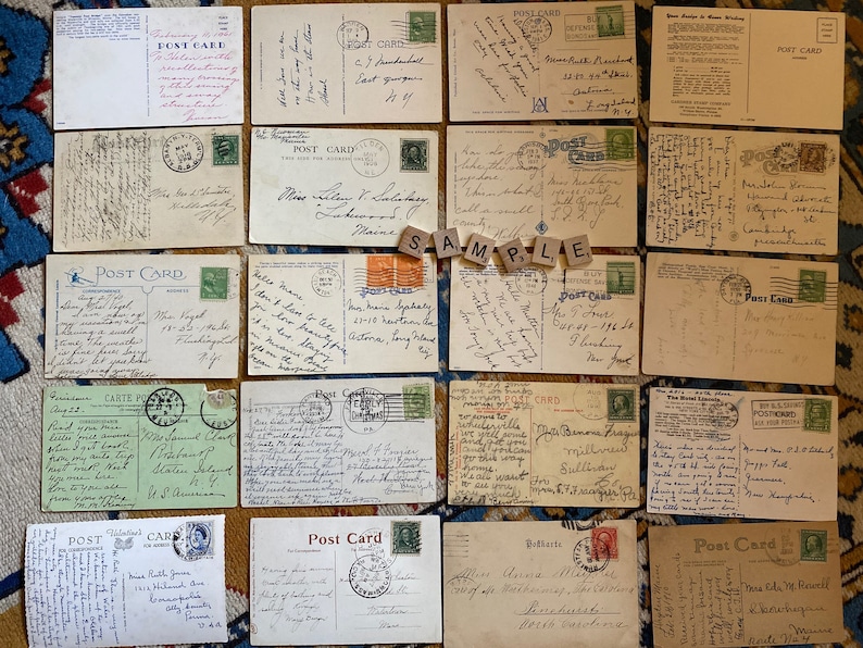 20 Vintage Postcards With Gorgeous Script and Interesting - Etsy