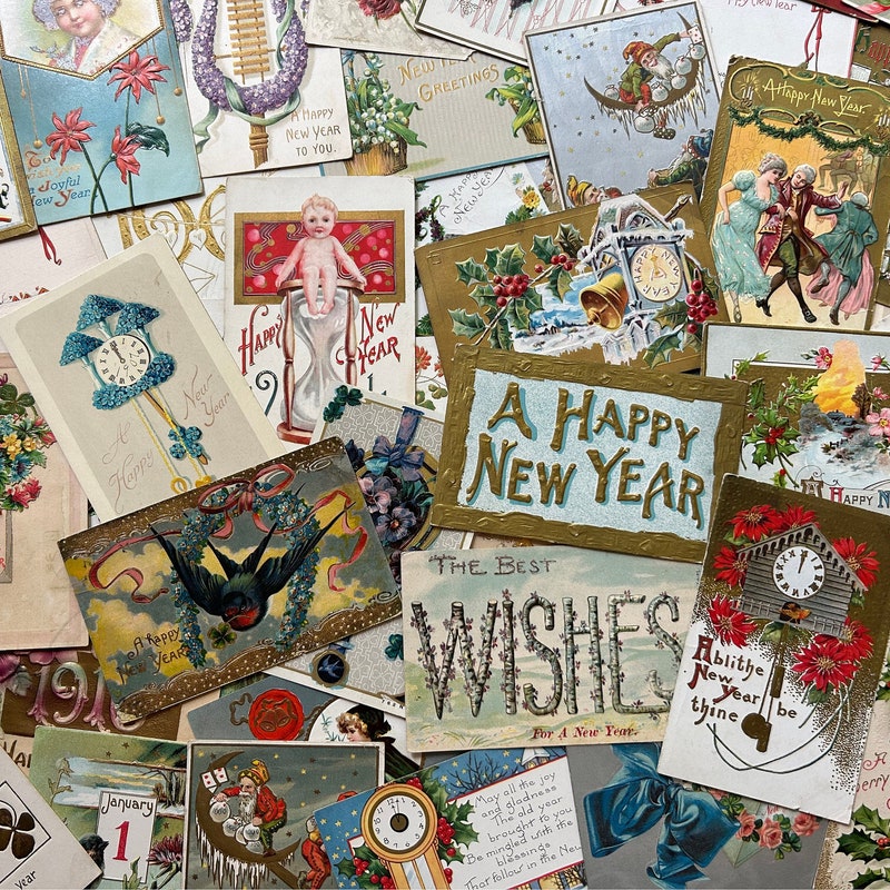 Antique New Year Postcard - Etsy