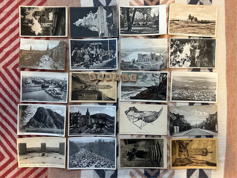 20 Black-and-white or Sepia Vintage Postcards — UNUSED and Perfect for ...