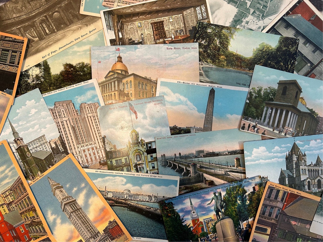 10 Vintage BOSTON Postcards, Blank and Unused / Random Selection ...
