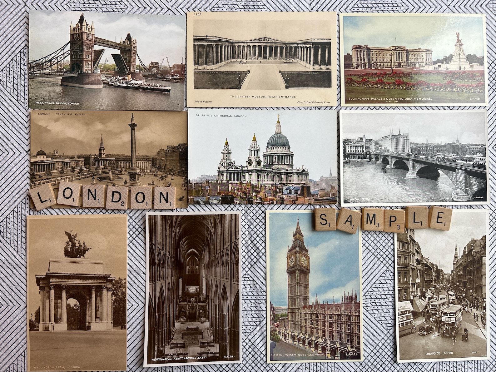 10 Vintage LONDON Postcards, Blank and Unused / Random Selection ...