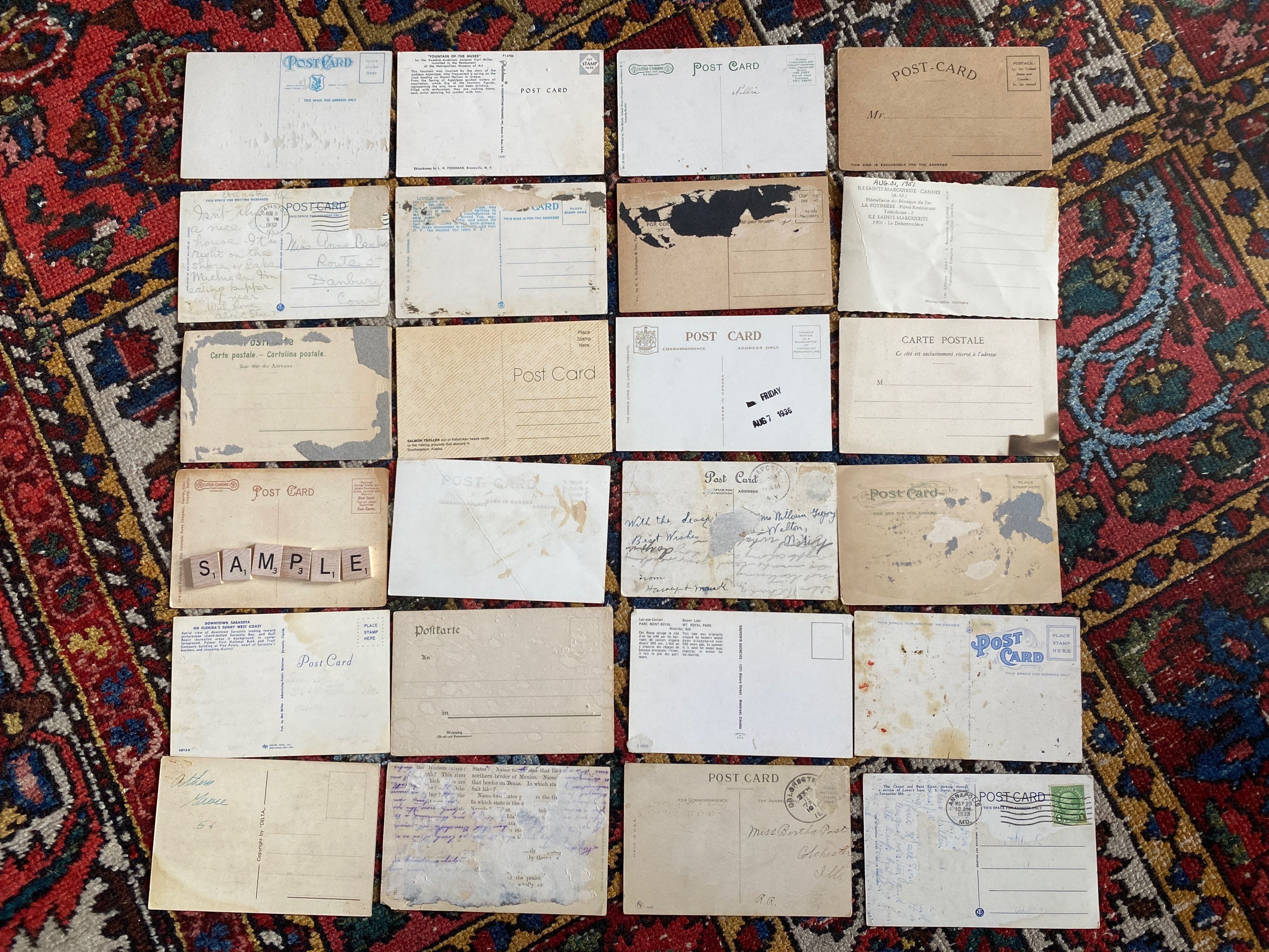 24 Weathered Damaged Bent Vintage Postcards Perfect for - Etsy