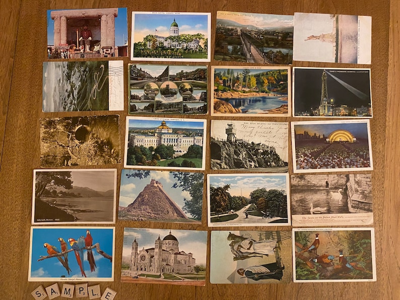 20 Vintage Postcards With Gorgeous Script and Interesting - Etsy