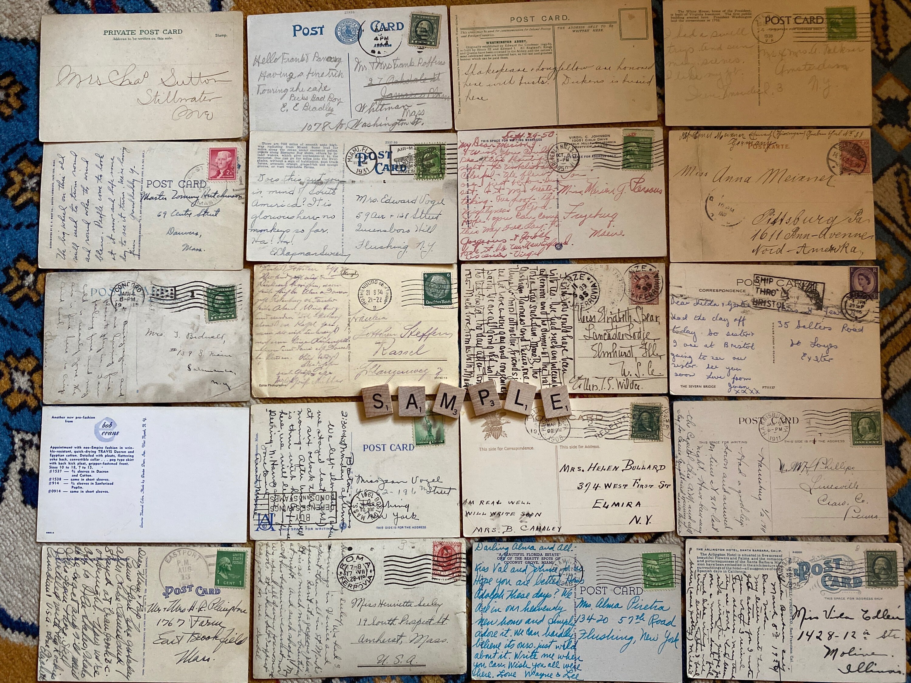 20 Vintage Postcards With Gorgeous Script and Interesting - Etsy Canada