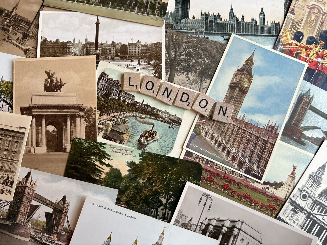 10 Vintage LONDON Postcards, Blank and Unused / Random Selection ...
