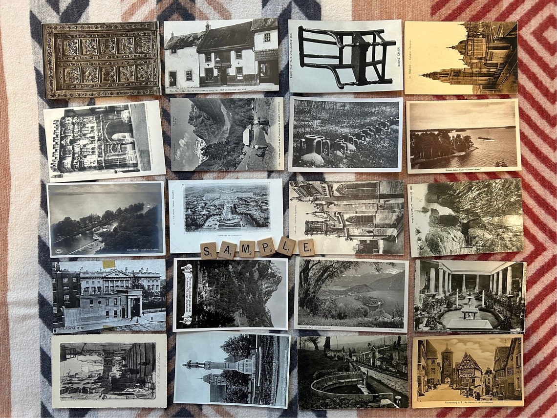 20 Black-and-white or Sepia Vintage Postcards — UNUSED and Perfect for ...