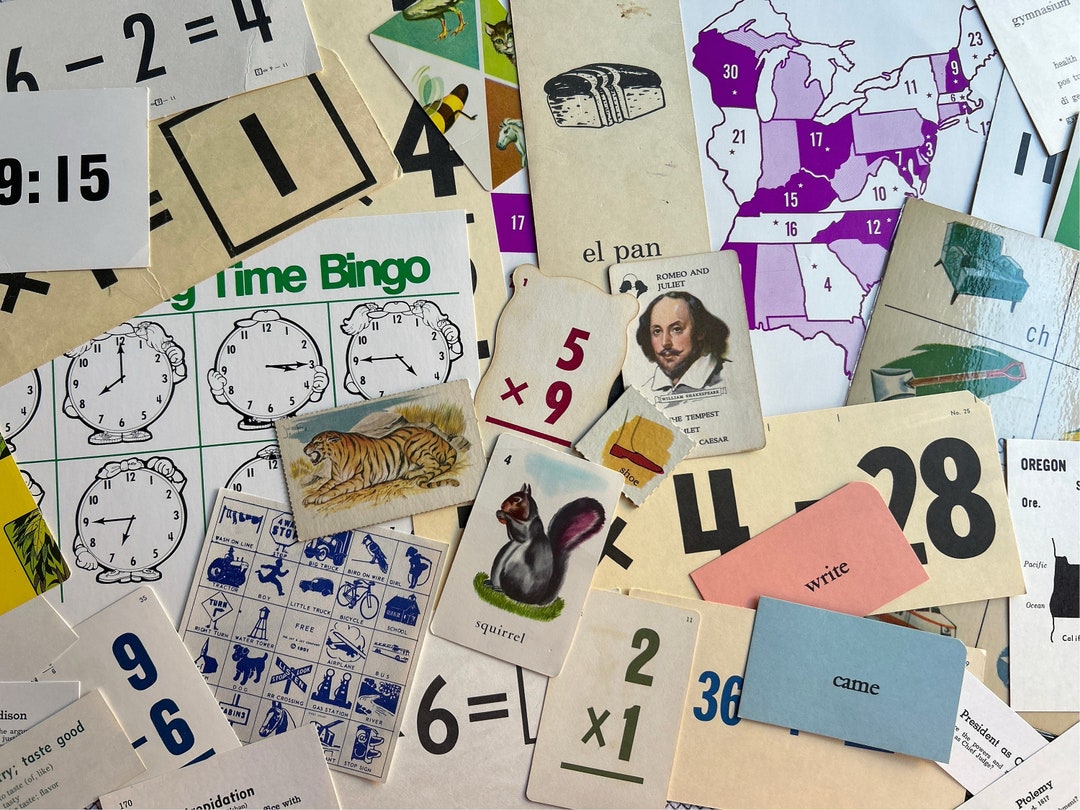 Vintage Education Flashcard Ephemera Set / Random Selection / Perfect ...