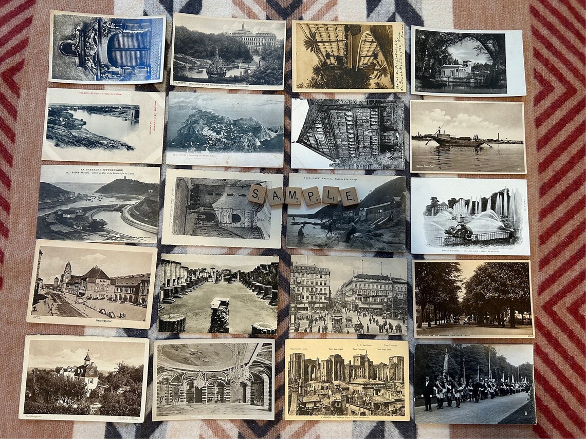 20 Black-and-white or Sepia Vintage Postcards — UNUSED and Perfect for ...