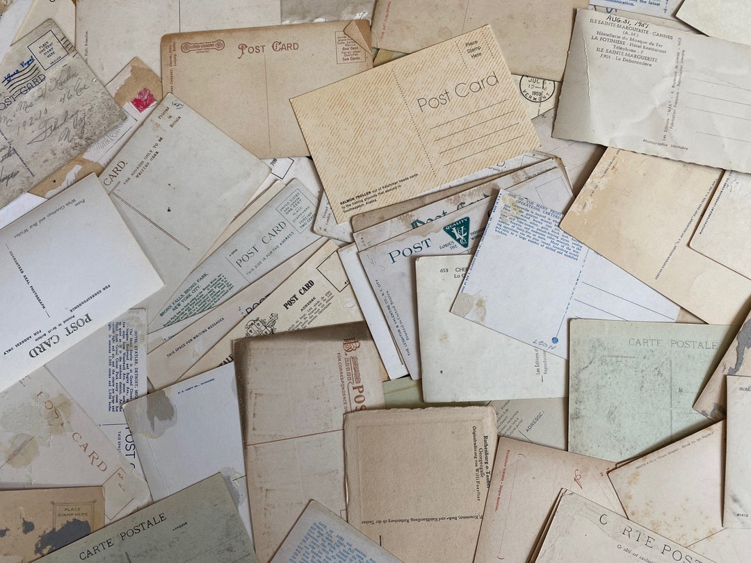 24 Weathered, Damaged, Bent Vintage Postcards, Perfect for Junk ...