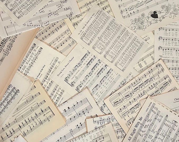 25+ Vintage Sheet Music Pages / Random Selection / Perfect for ...