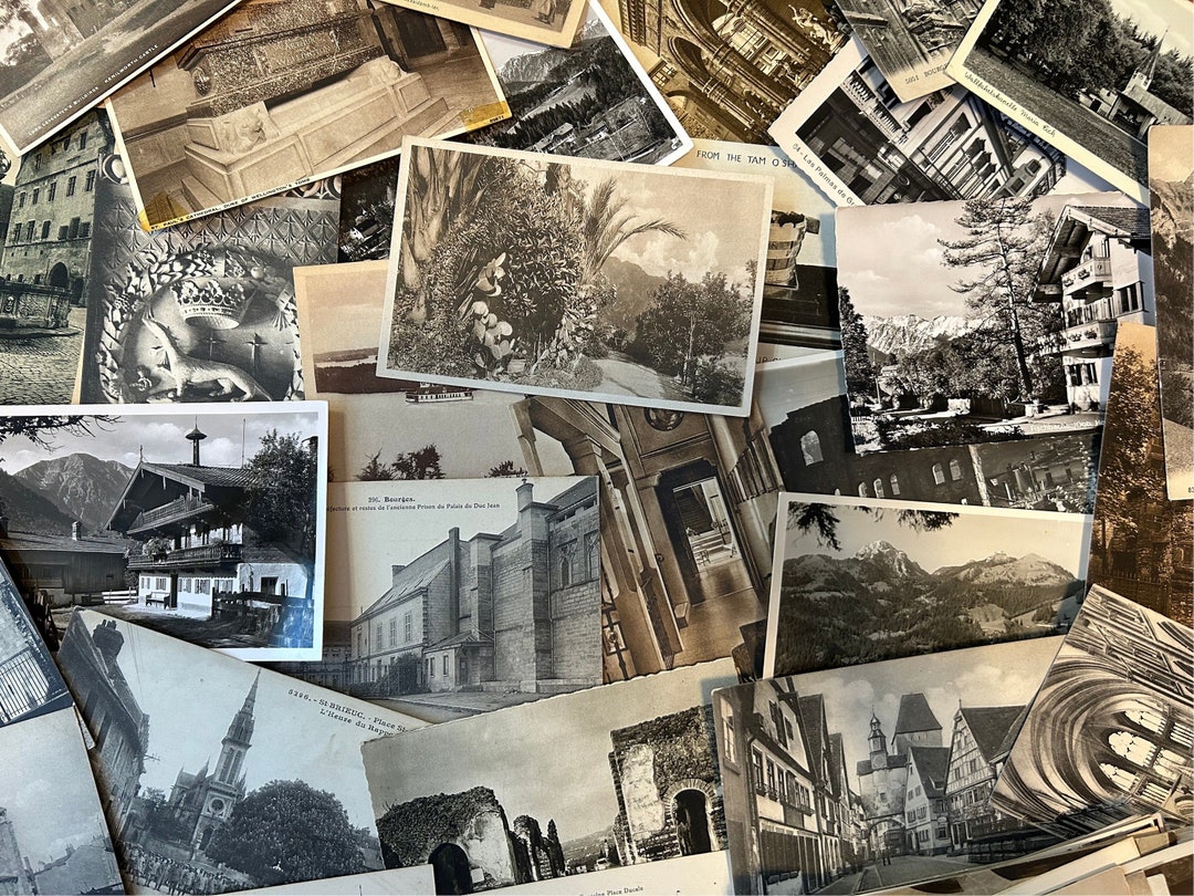20 Black-and-white or Sepia Vintage Postcards — UNUSED and Perfect for ...