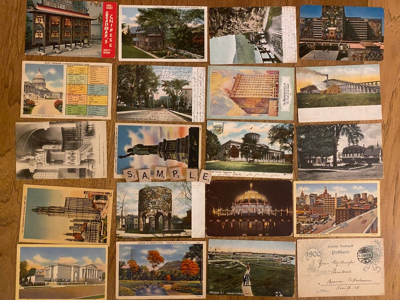 20 Vintage Postcards With Gorgeous Script and Interesting - Etsy