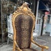 Vintage Leopard Print Throne Chair: Carved Gold Gilded Wood - Etsy