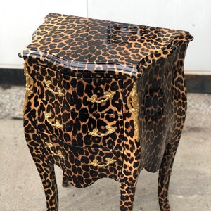 Leopard Chest of Drawers Side Table Nightstand Animal Print - Etsy