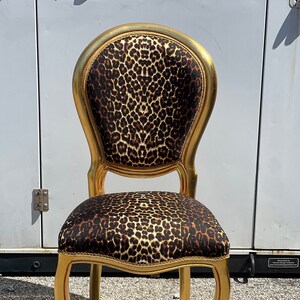 Animal Print Gilded Gold Leaf Chair - Etsy