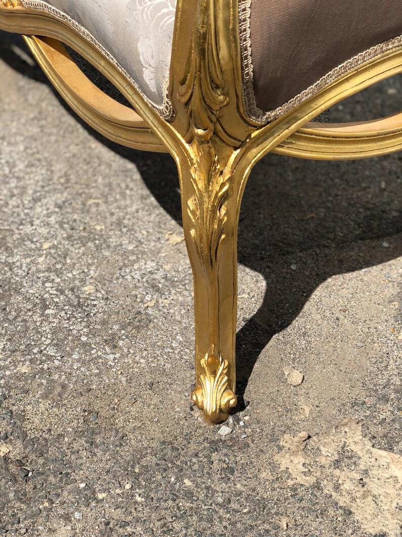 French Style Régence Carved Wood Gold Leaf Settee Window Seat - Etsy