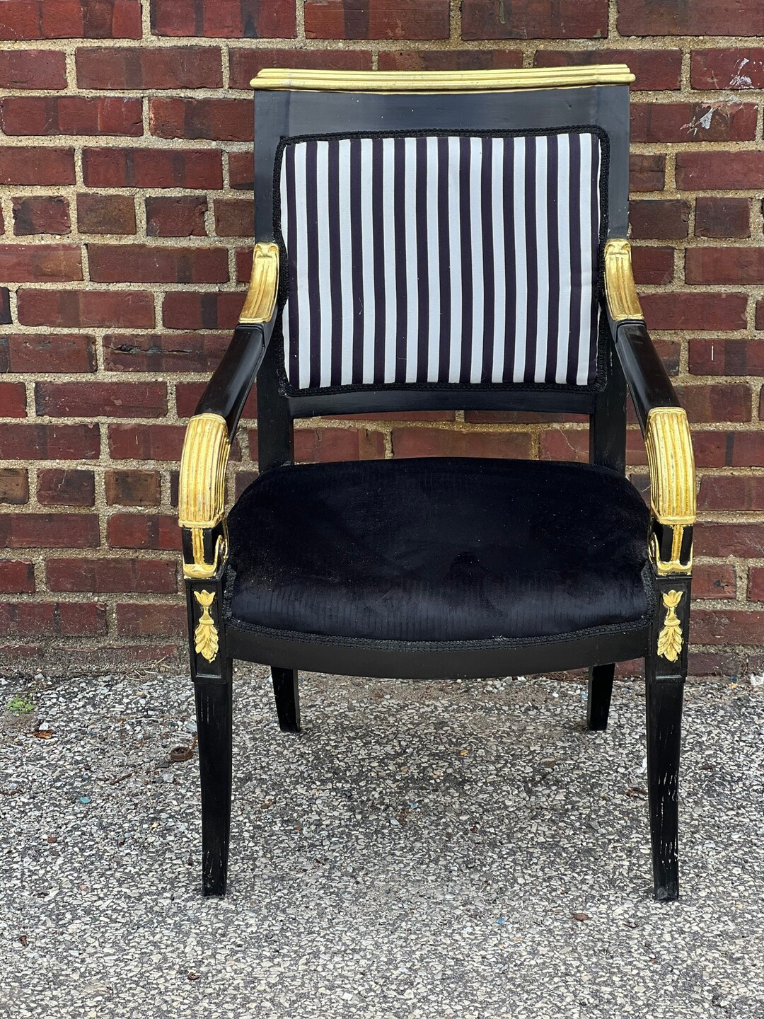 Black and White Stripes Accent Dining Armchair Desk Chair - Etsy