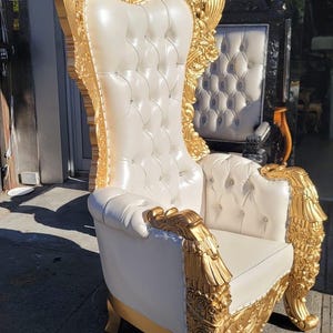 Throne Chair Golden Finish Arm Chair - Etsy