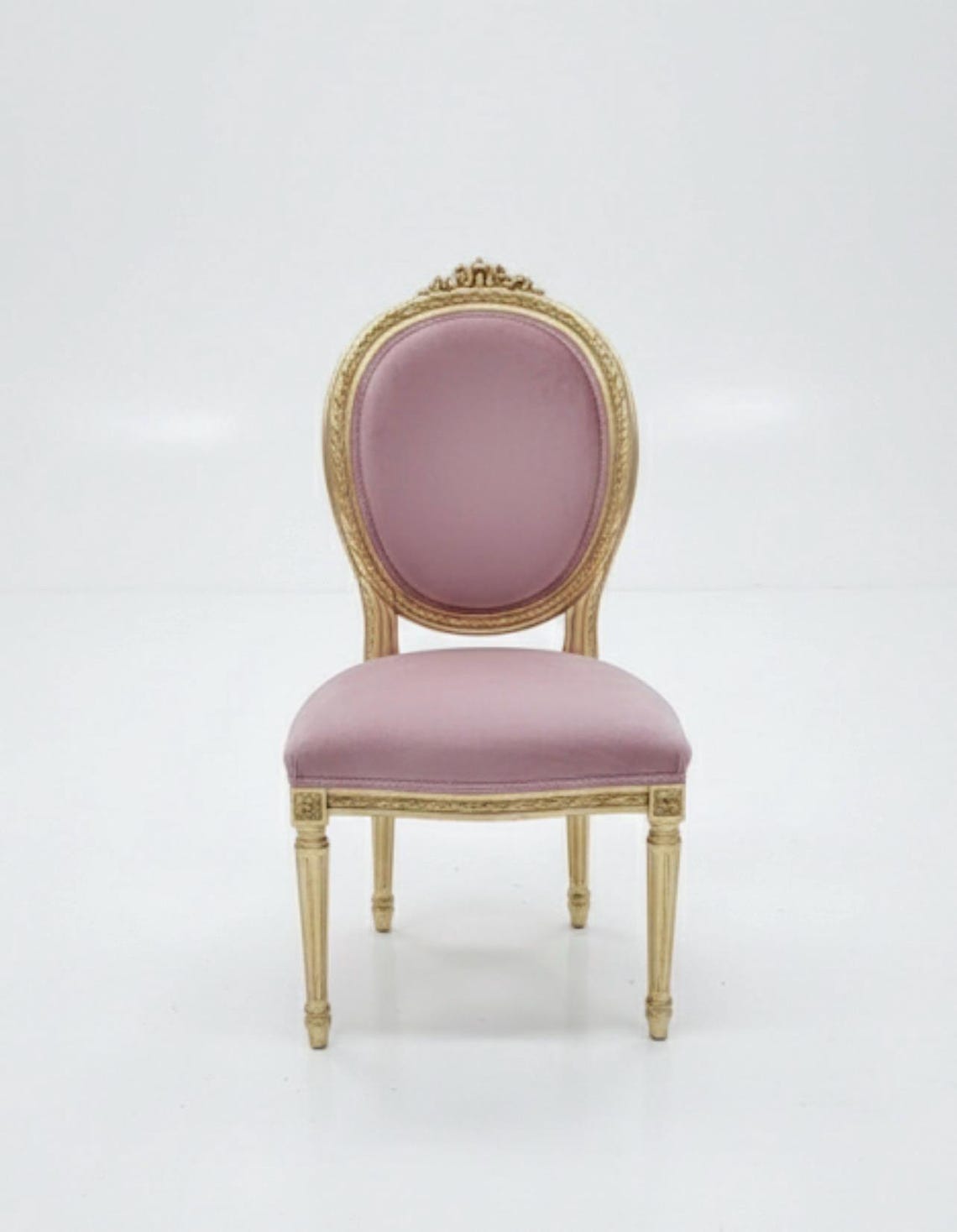 Pink Gold Leaf Louis XV Chair - Etsy