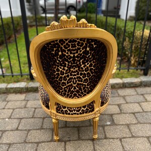 Leopard French Armchair Gold Leaf Chair Furniture Baroque Rococo ...