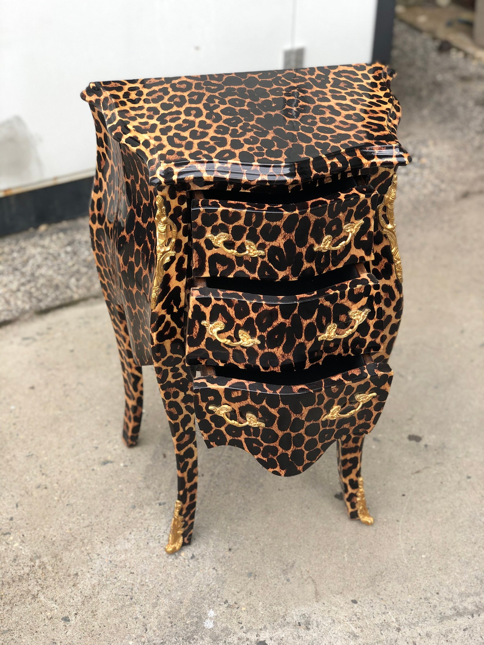 Leopard Chest of Drawers Side Table Nightstand Animal Print - Etsy