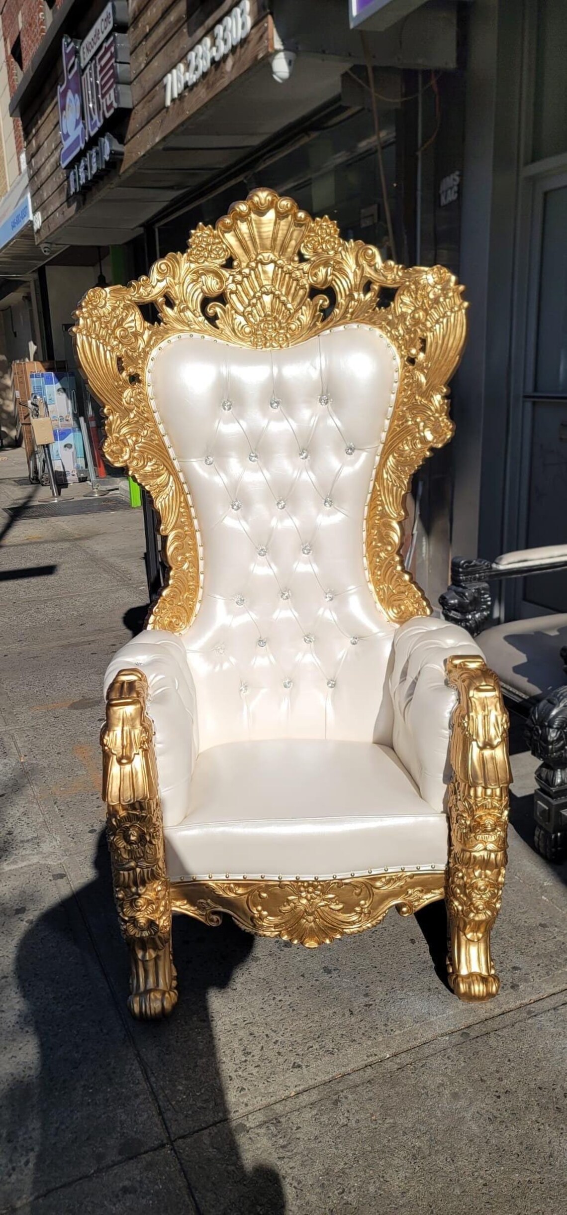 Throne Chair Golden Finish Arm Chair - Etsy