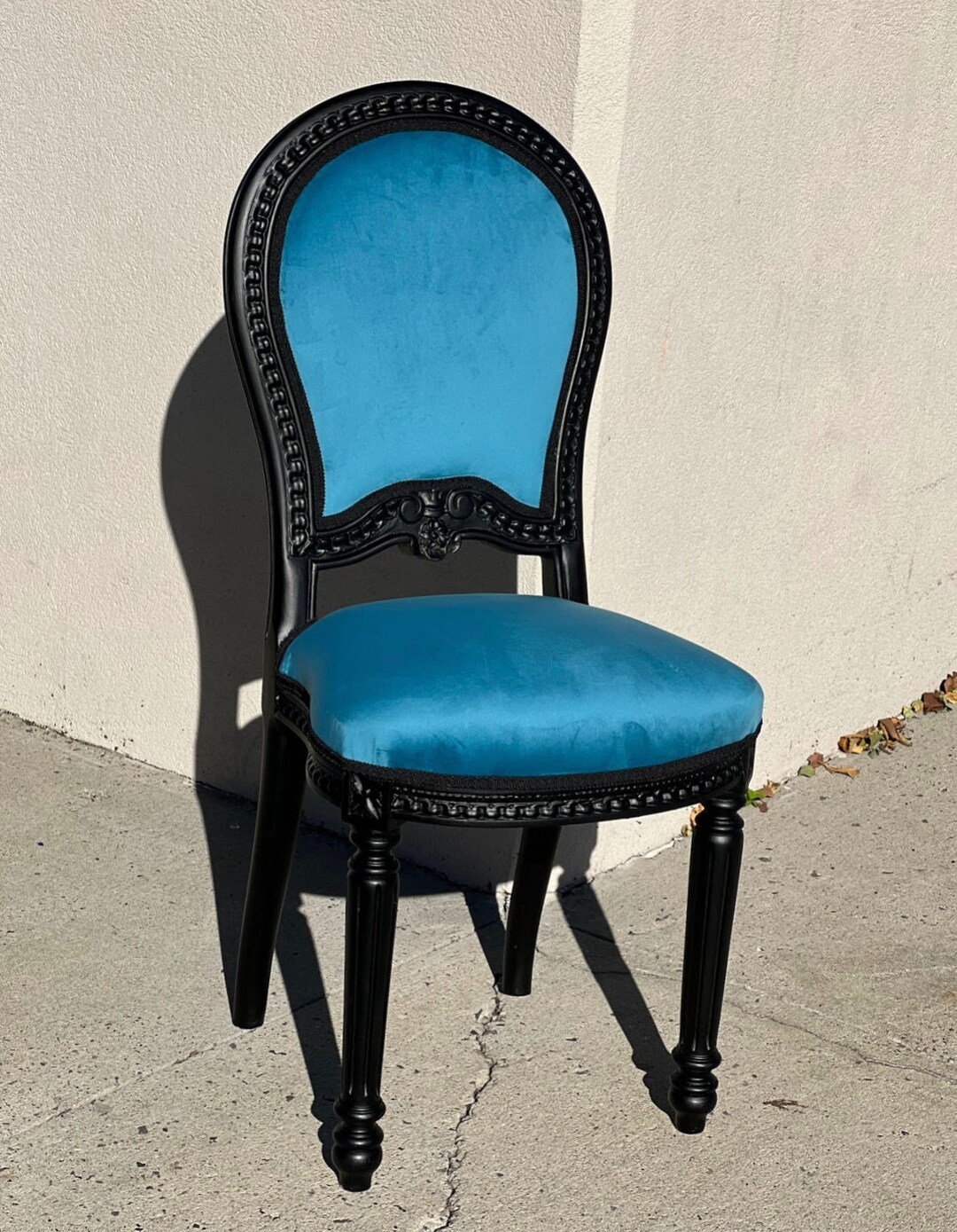 Black and Baby Blue Accent Side Chair - Etsy