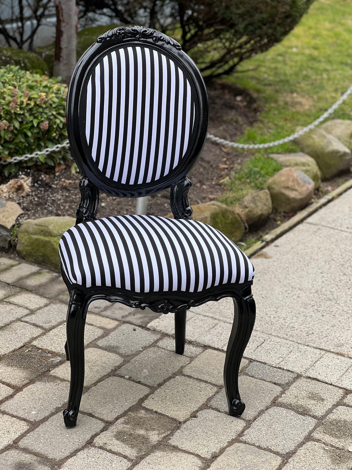 Black and White Stripes Dining Chair Accent Chair End Chair - Etsy