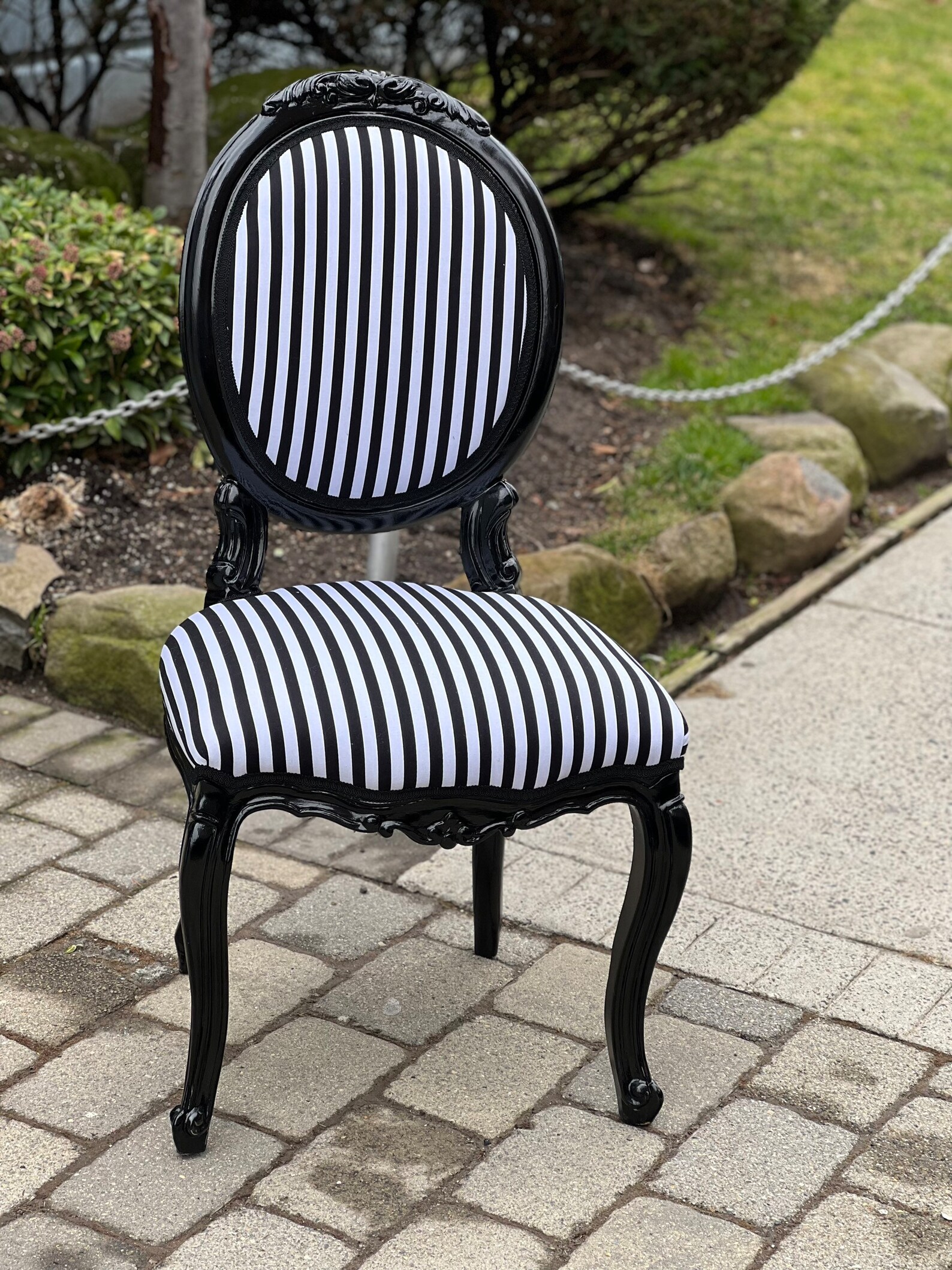 Black and White Stripes Dining Chair Accent Chair End Chair - Etsy