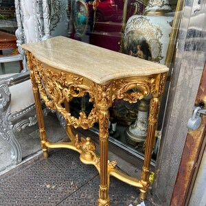 Gilded Console Table, Gold Console Table,louis XVI Gilded Side Table - Etsy
